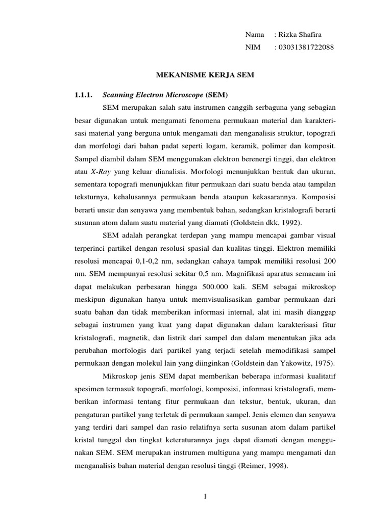 Mekanisme Kerja Sem (TK) | PDF