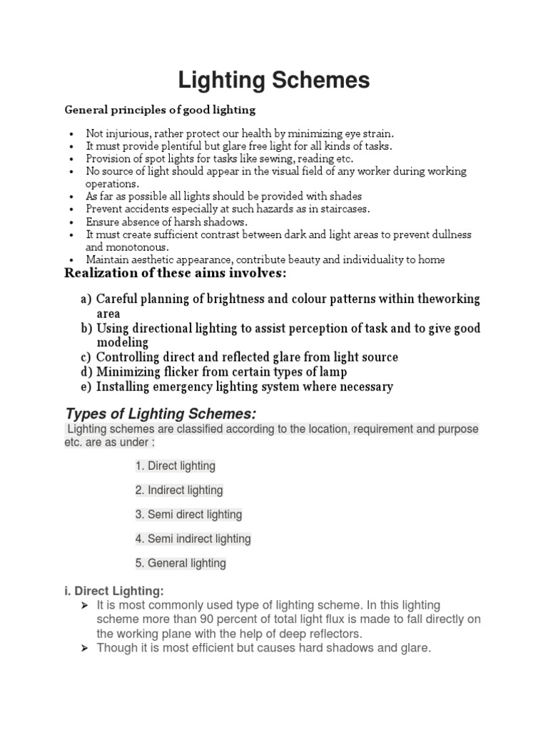A Comprehensive Guide to Effective Lighting Schemes | PDF | Lighting ...