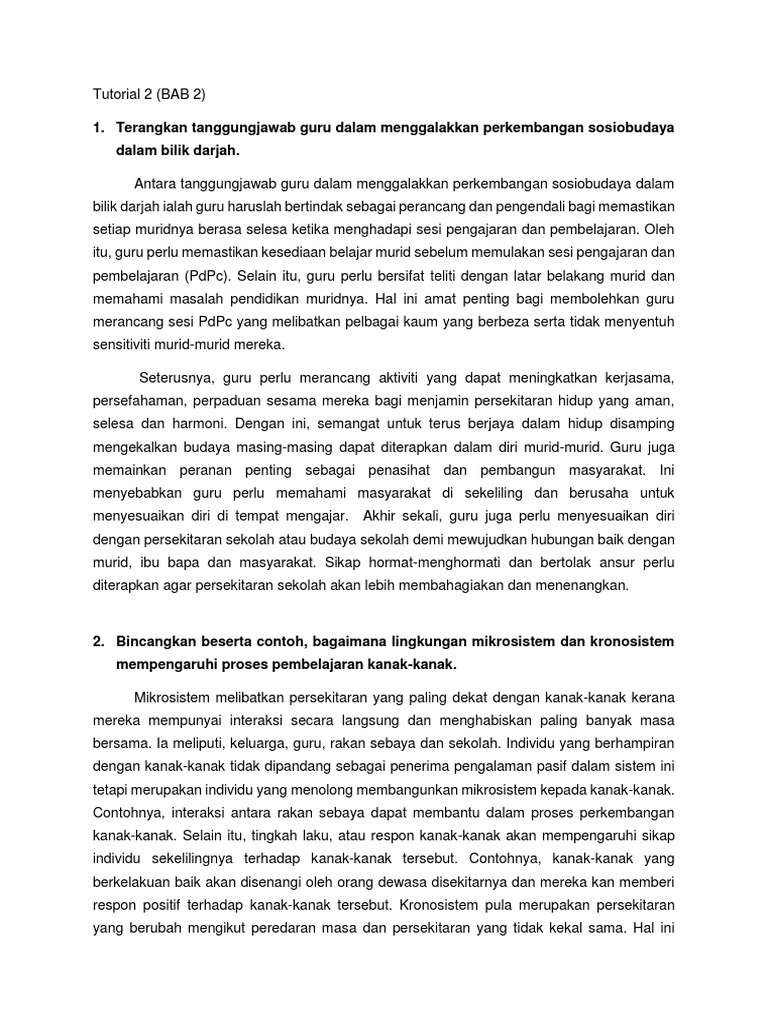 Tutorial 2 Edup3073 | PDF