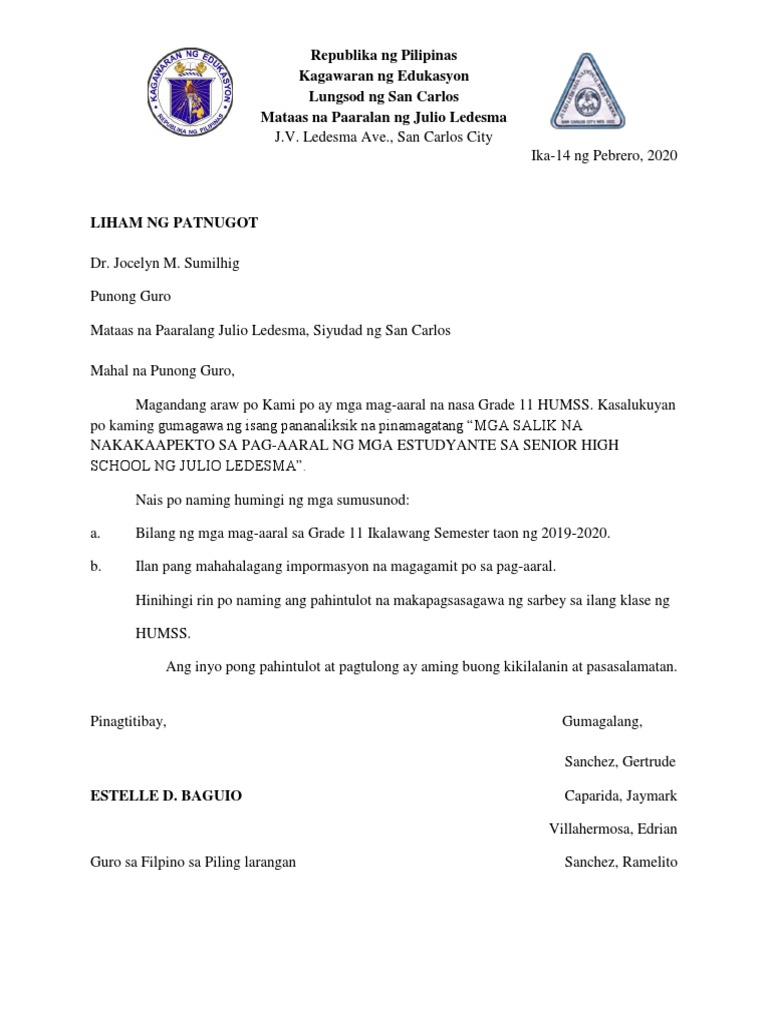 Liham NG Patnugot | PDF