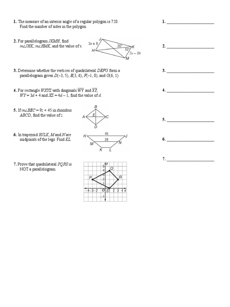 QUadrilateral Test | PDF