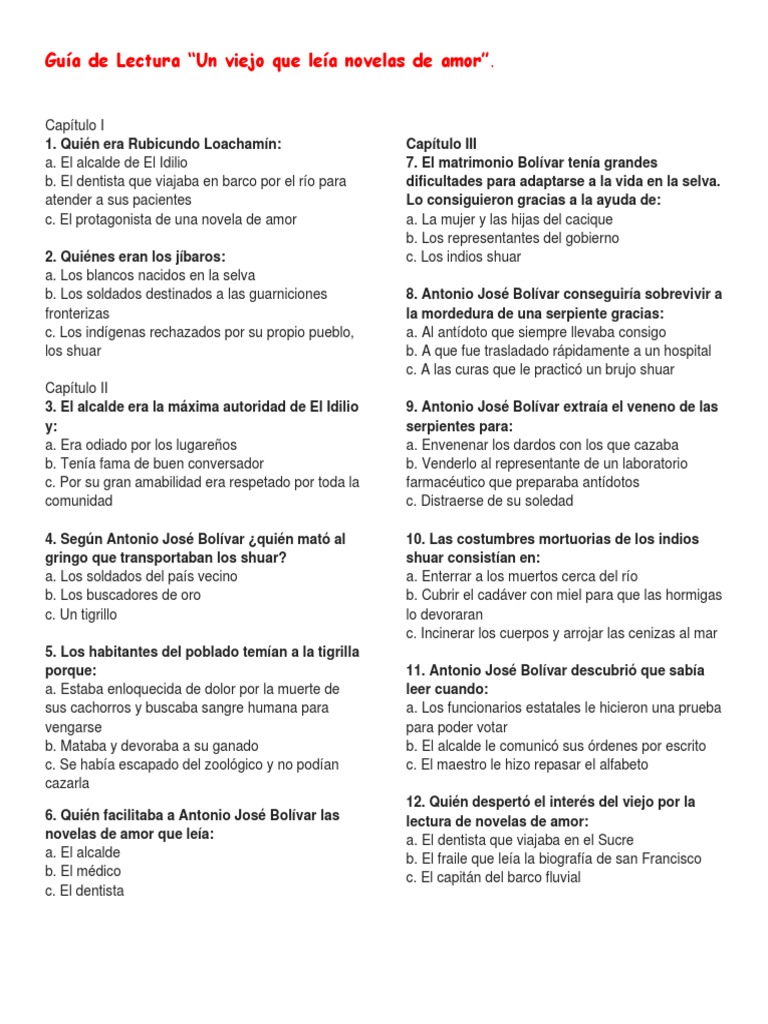 9865guia Un Viejo Que Leia Novelas de Amor | PDF | Violencia