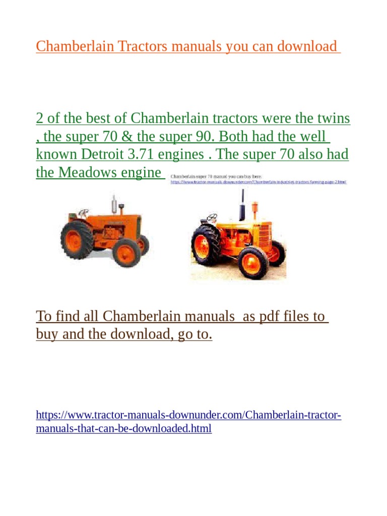 Chamberlain Super 70-90 PDF | PDF