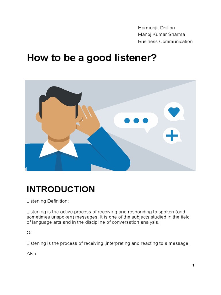 How To Be A Good Listener | PDF | Hearing | Sound