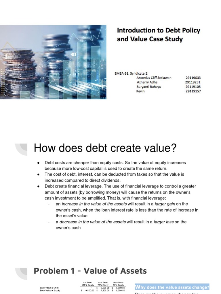 Syndicate 1 - An Introduction To Debt Policy and Value | PDF | Equity ...