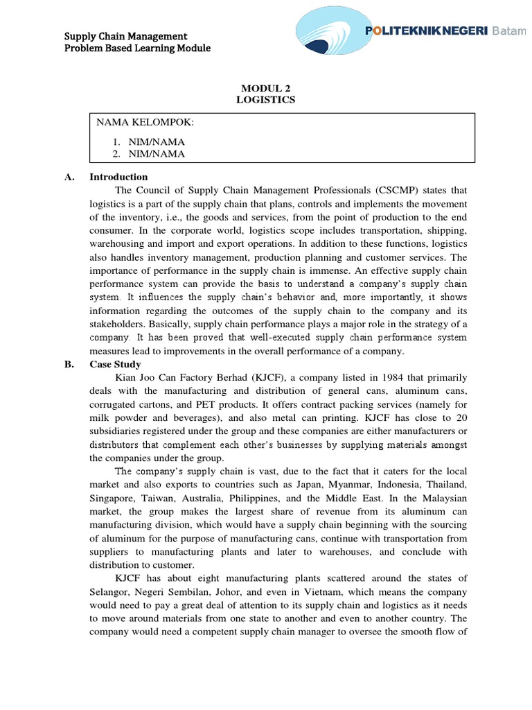 2 MODUL Logistics | Download Free PDF | Supply Chain | Logistics