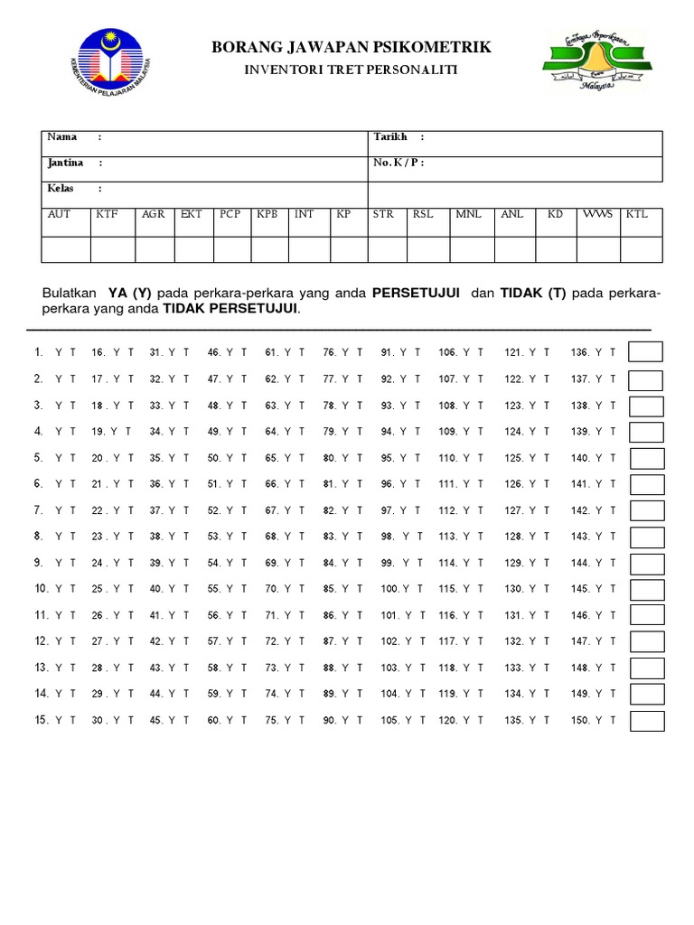 006-Borang-Jawapan IMK ITP PDF | PDF | Violencia
