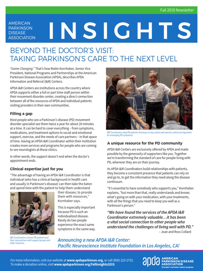 Apda-Fy20-Fall Newsletter No-Spreads | PDF | Parkinson's Disease | Art ...