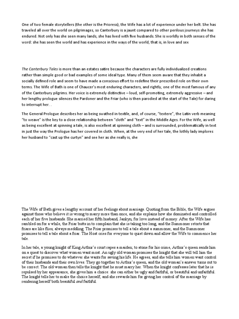 One of Two Female Storytellers | PDF | The Canterbury Tales
