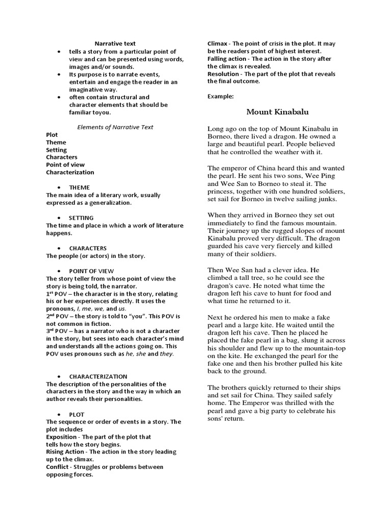 Narrative Text | PDF | Plot (Narrative) | Narration