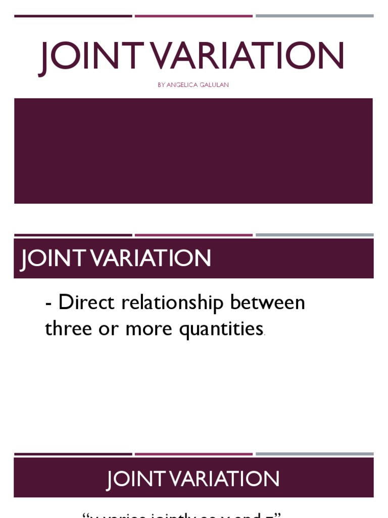 Joint Variation Powerpoint | PDF | Volume | Weight