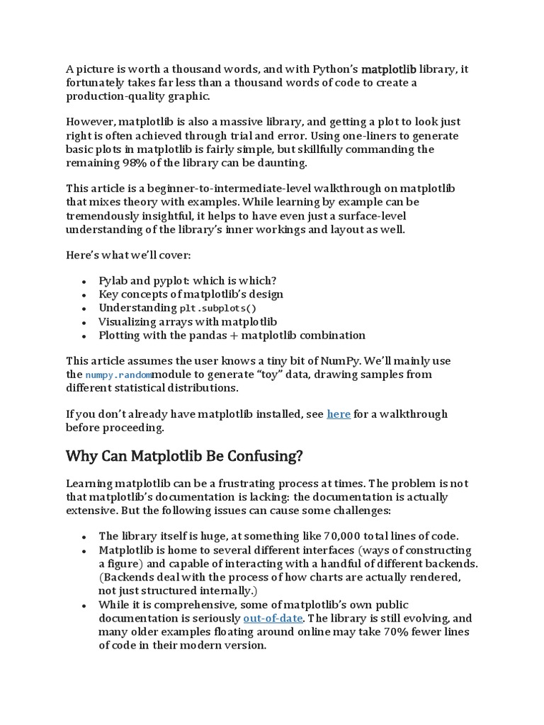 Matplotlib Reference Pdf Matlab Object Oriented Programming