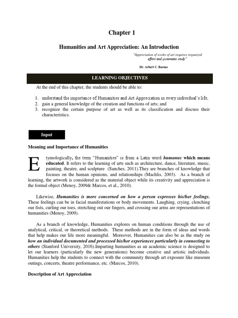 Humanities & Art Appreciation Intro | PDF | Social Science