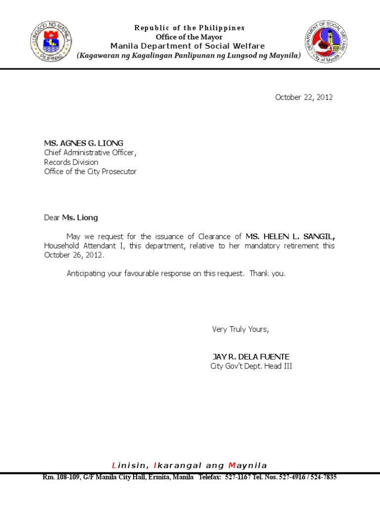 Request for Prosecutor Clearance | PDF