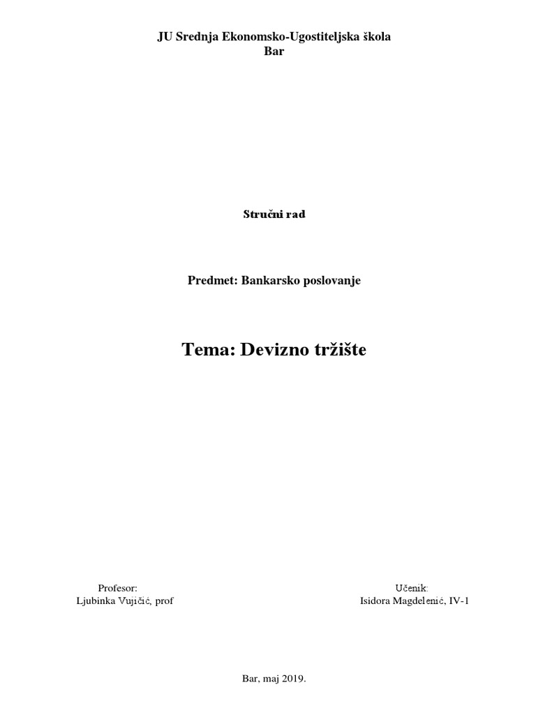 Devizno Trziste | PDF