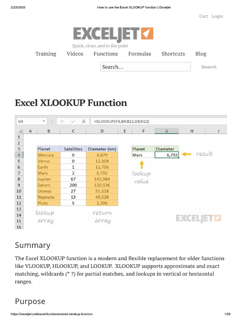 XLookup - Exceljet | PDF