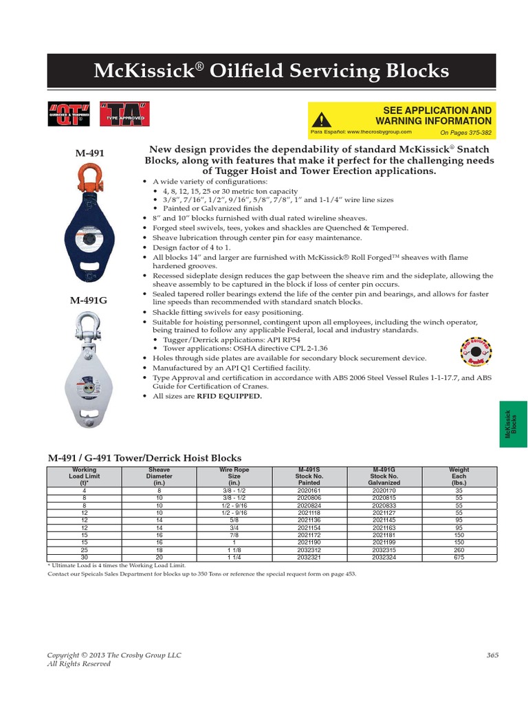McKissick Oilfield Hoist Blocks Overview | PDF