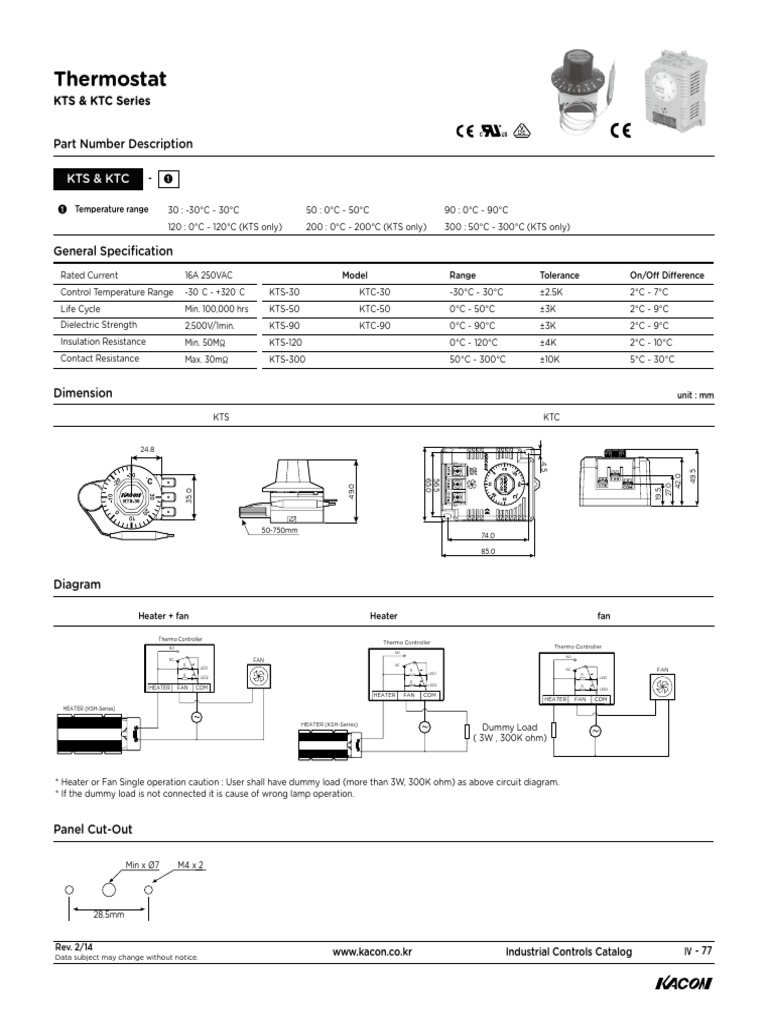 KTS & KTC Series Heater/Fan Specs | PDF