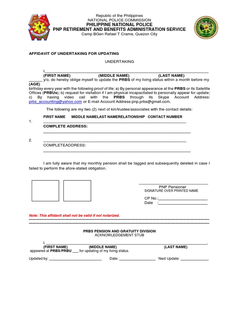 Affidavit of Pensioner | PDF