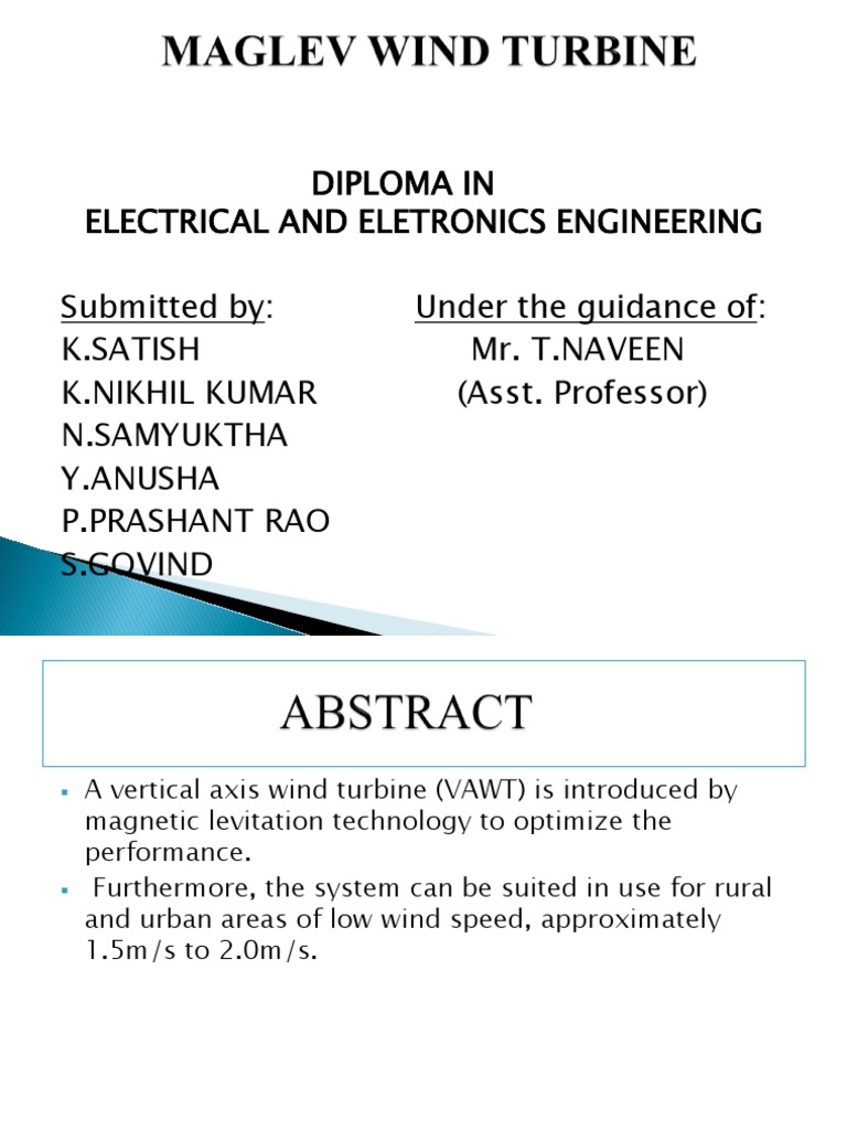 Maglev Wind Turbine | PDF | Science & Mathematics | Computers