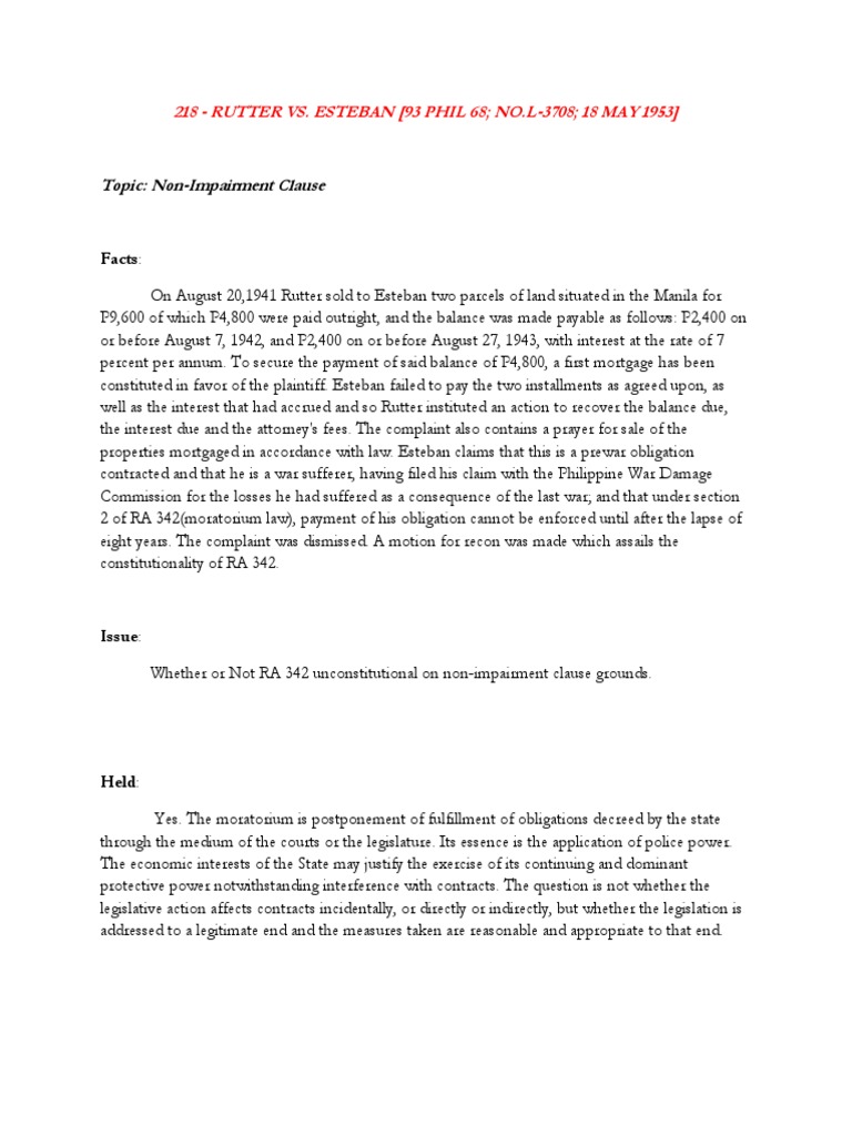 218-Rutter Vs Esteban 93 PHIL 68 | PDF