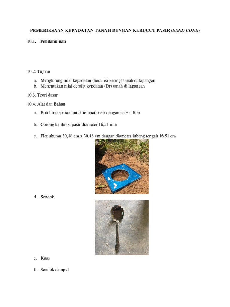 KEPADATAN TANAH DENGAN KERUCUT PASIR | PDF