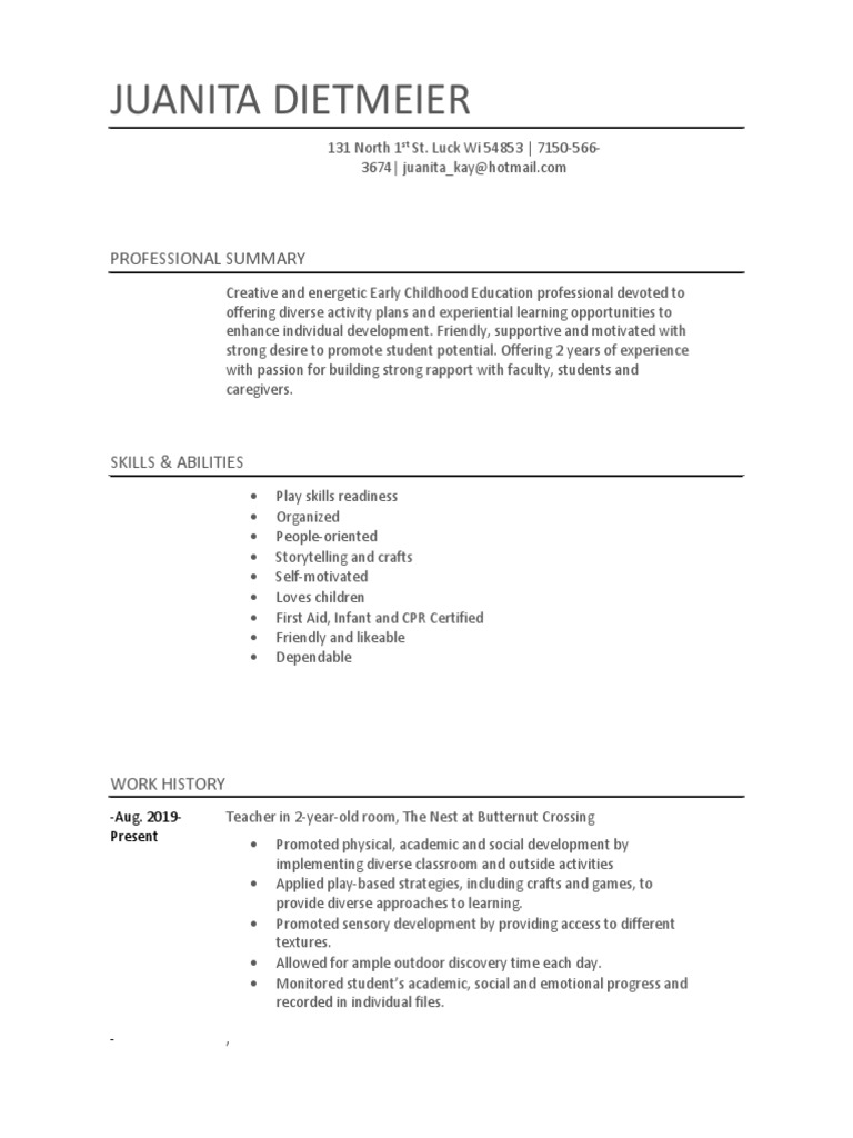 Juanita Resume | PDF