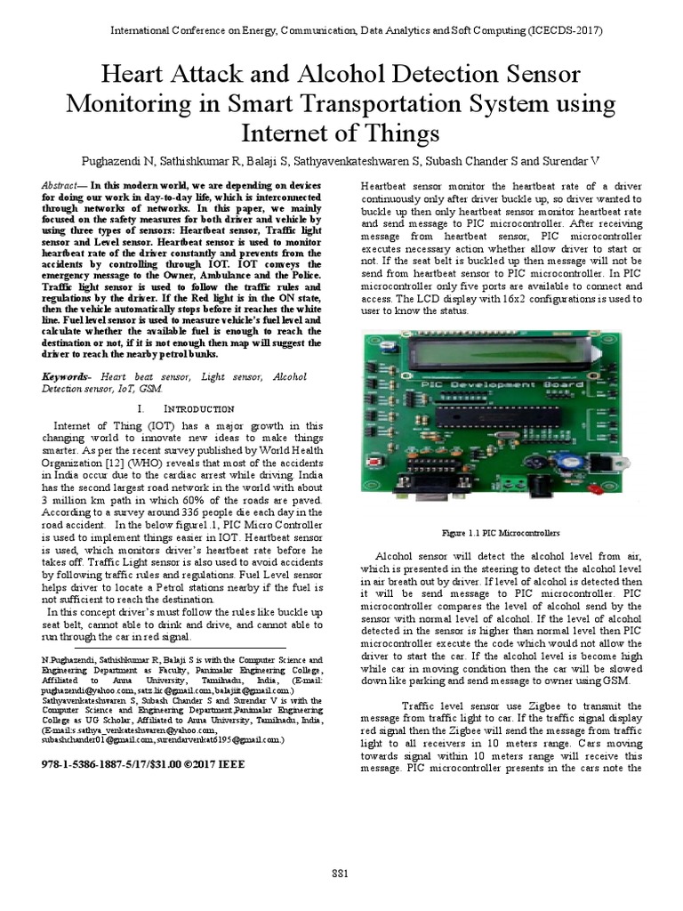 56.heart Attack and Alcohol Detection Sensor | PDF