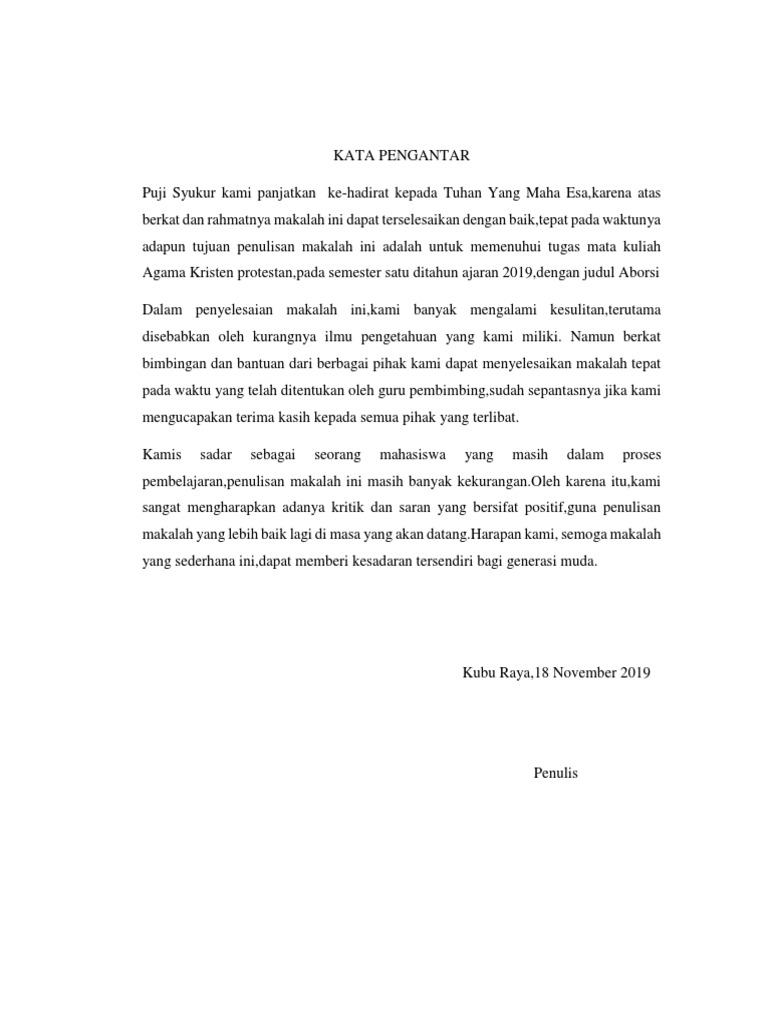 Kata Pengantar Makalah Agama Kristen | PDF