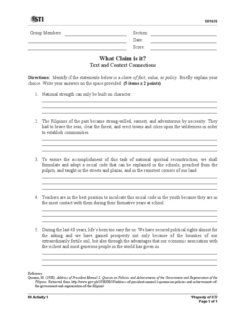Types of Claims | PDF