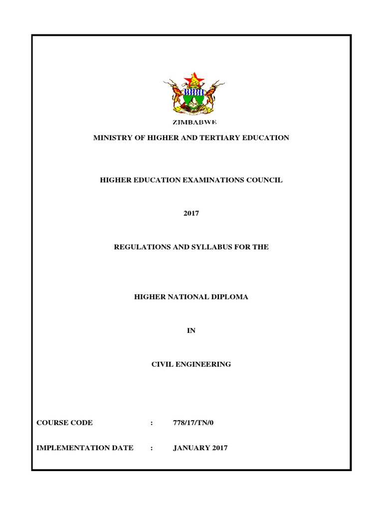 HND Civil Engineering Syllabus 2017 | PDF