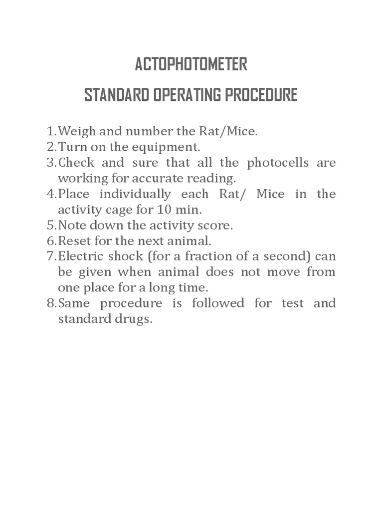 SOP of D. Pharm Lab. Apparatus | PDF