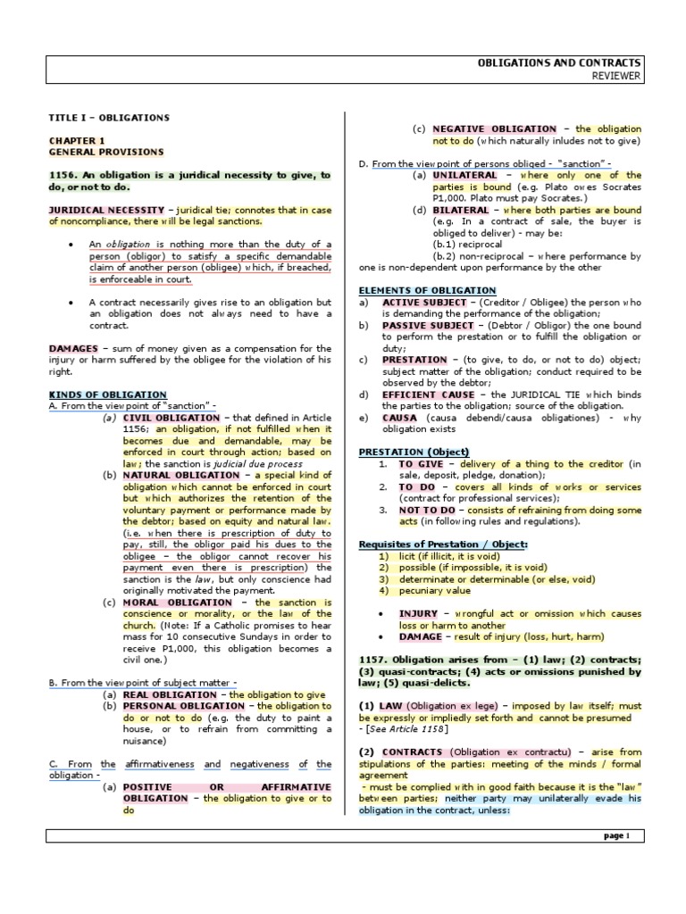 ObliCon Reviewer | PDF
