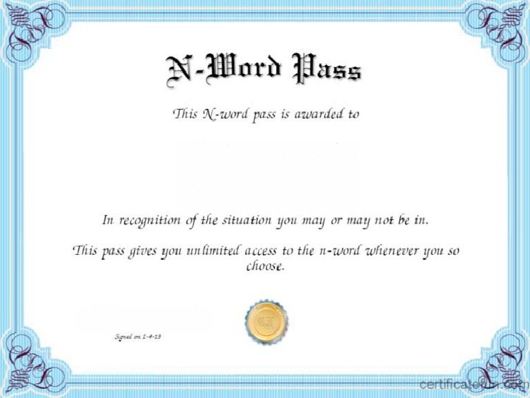 N Word Pass Template | PDF