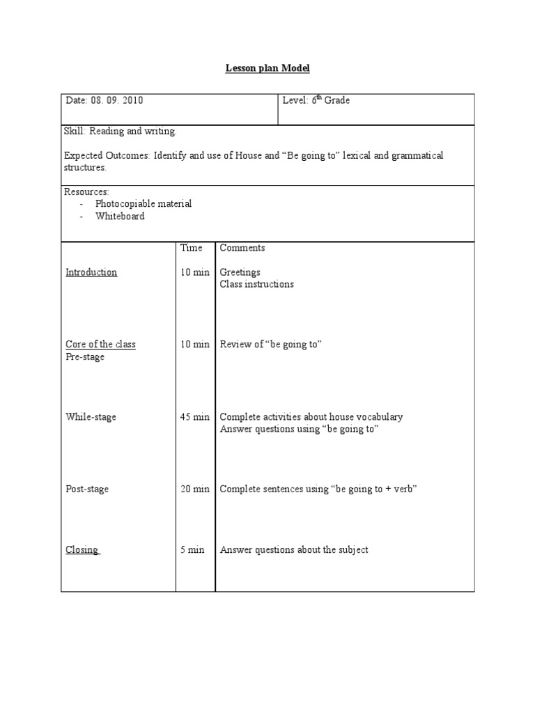 6th Grade Reading and Writing Lesson Plans | PDF | Lesson Plan ...