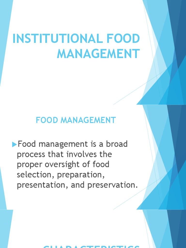 Institutional Food Management | PDF | Cooking, Food & Wine | Wellness