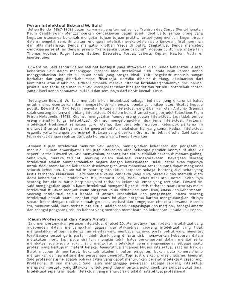 Peran Intelektual Edward W | PDF