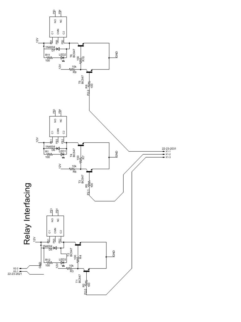 Three Relay Circuit Diagram | PDF