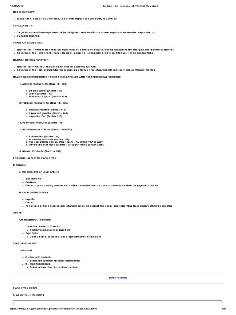Excise Tax | PDF