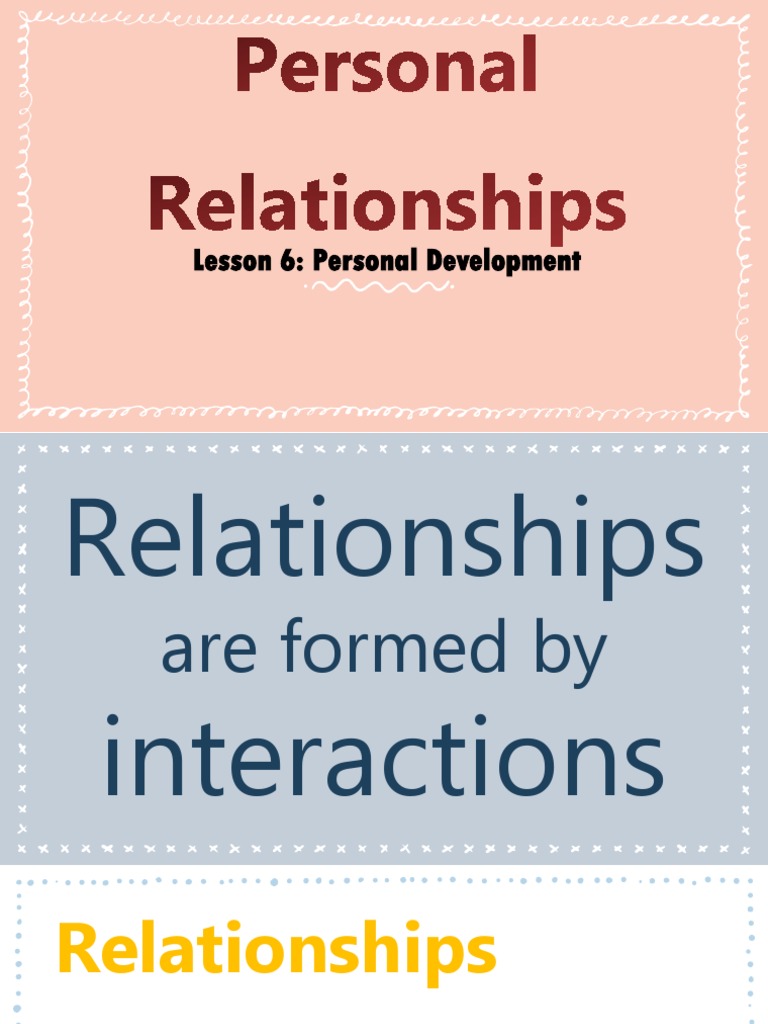 Lesson 6 Personal Relationship | PDF