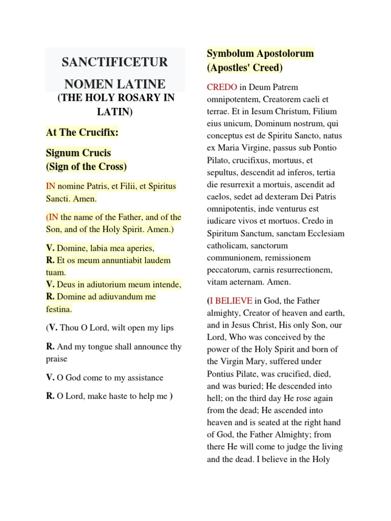 The Holy Rosary in Latin | PDF