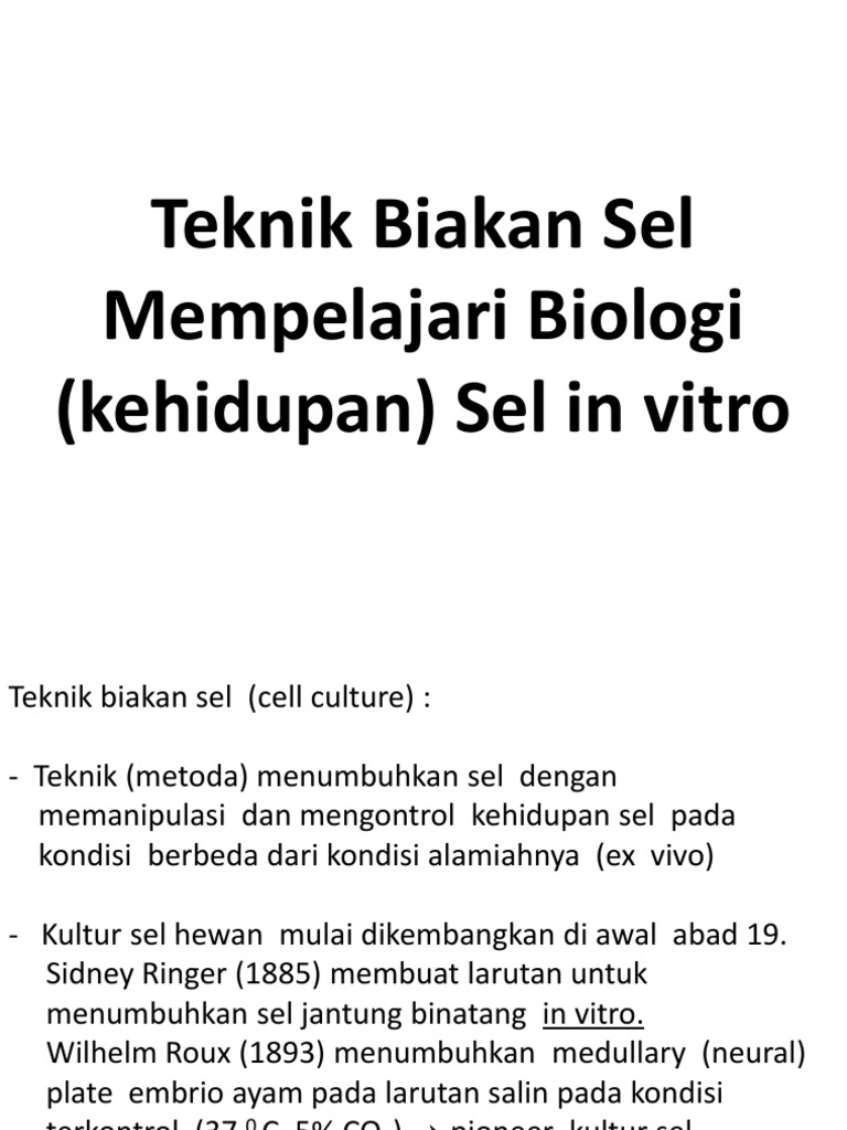 Teknik Biakan Sel | PDF | Griya & Taman