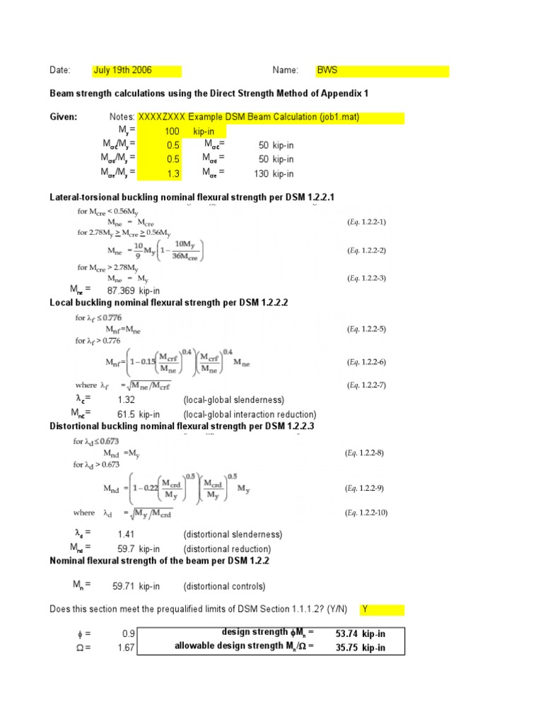 DSM Calculator | PDF
