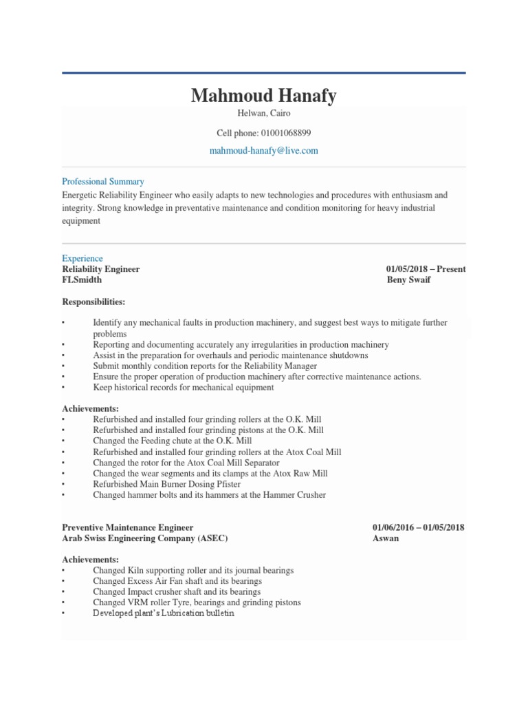 Mahmoud Hanafy CV 2020 | PDF
