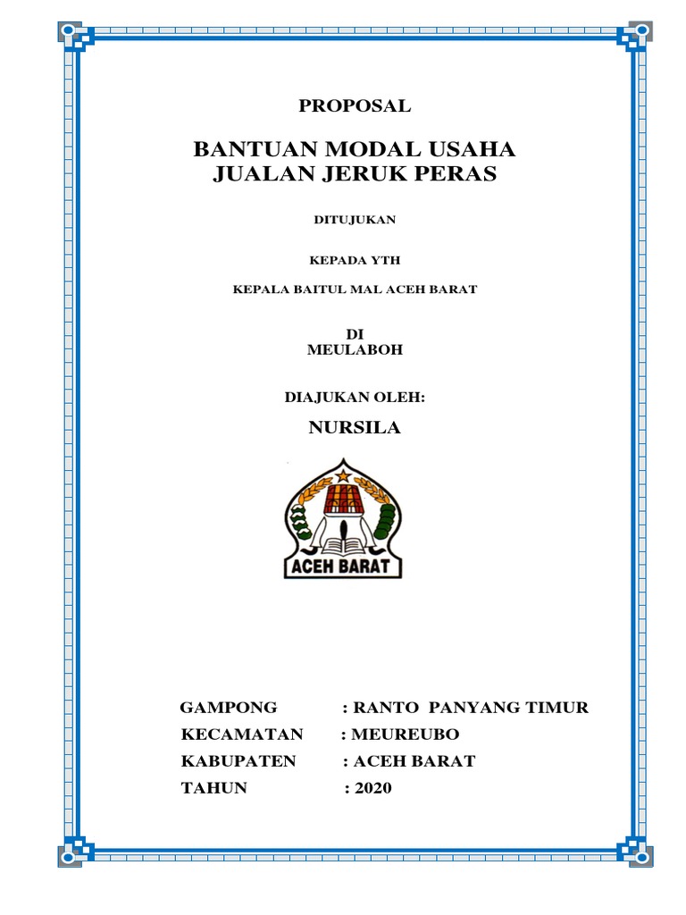 Proposal Bantuan Modal Usaha Jeruk Peras | PDF