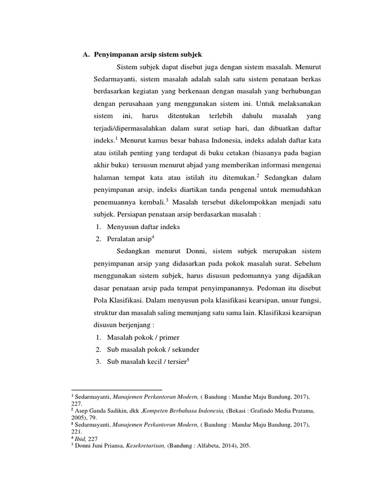 Penyimpanan Arsip Sistem Subjek | PDF
