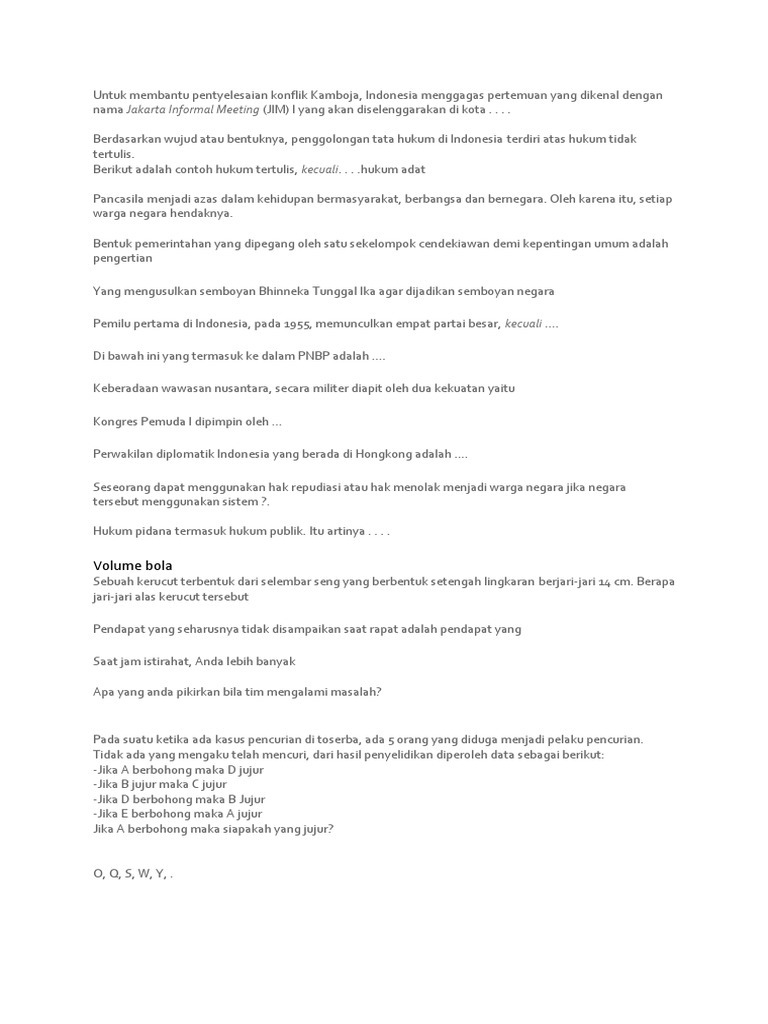 Soal TWK | PDF | Ilmu Sosial