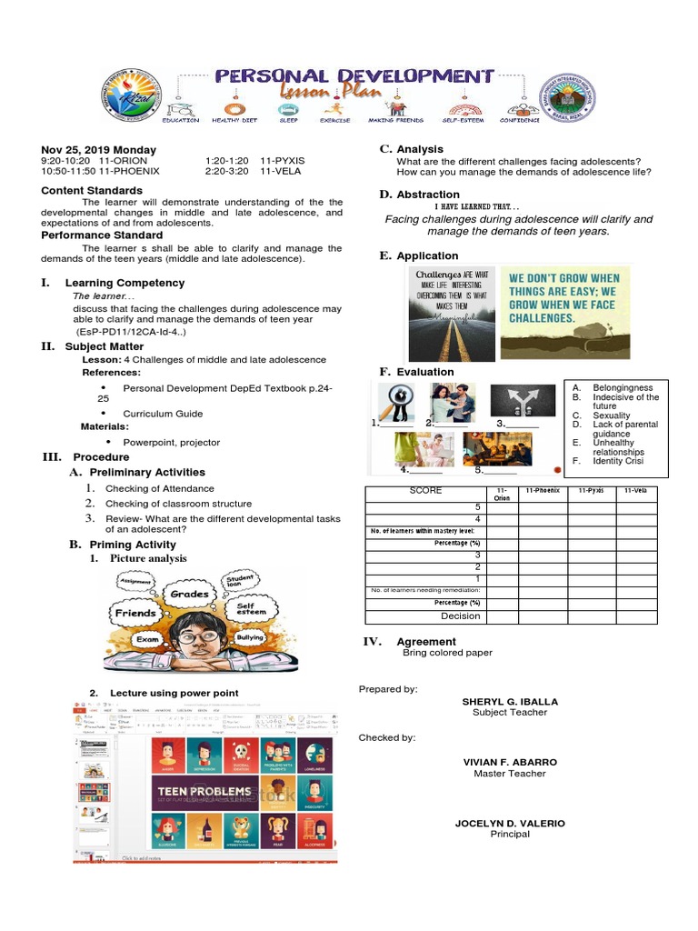 4 - Lesson-Plan-in-Personal Development - Challenges in Middle and Late ...