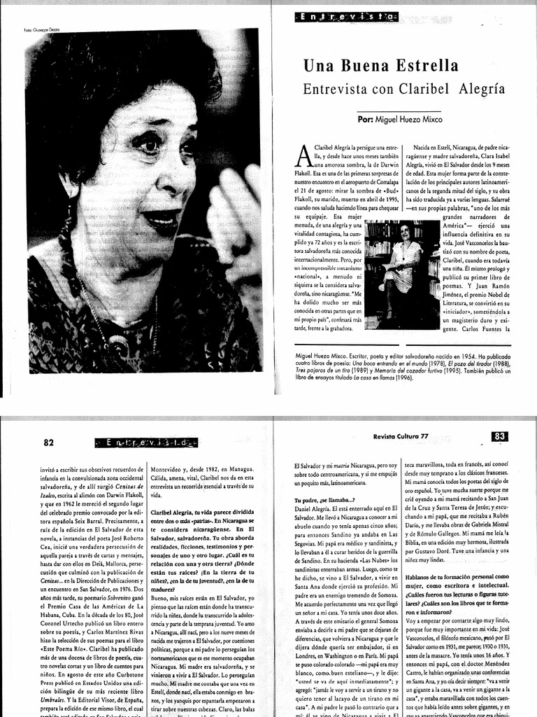 Claribel Alegría. Una Buena Estrella | PDF