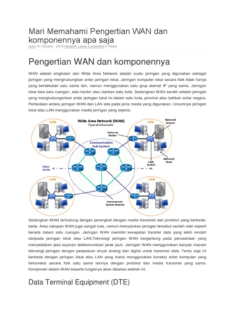 Mari Memahami Pengertian WAN Dan Komponennya Apa Saja | PDF